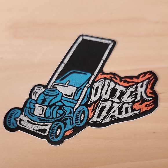 Dutch Bros | Other | Blue And Black Lawn Mower Sticker | Poshmark